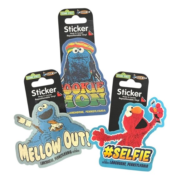 Duck Co | Office | Sesame Street Elmo Cookie Monster Vinyl Stickers Set ...